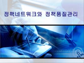 정책학원론_정책네트워크와 정책품질관리에 대하여-1페이지