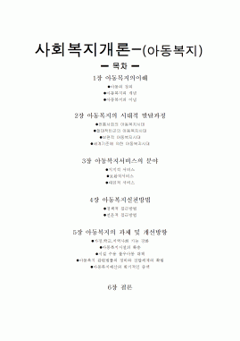 [사회복지] 아동 복지 [분석/조사]-1페이지