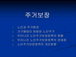 우리나라 노인주거보장정책의 현황과 문제점 및 개선방향-1페이지