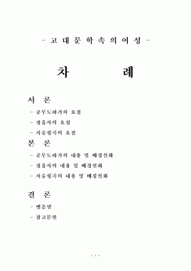 고대문학에서의 여성 이해-1페이지