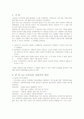 한국사회의 출산력 감소 원인-1페이지