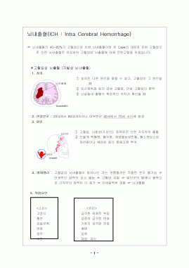 뇌내출혈(ICH : Intra Cerebral Hemorrhage)-1페이지