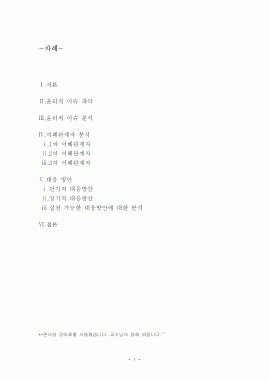 [기업윤리]윤리적 이슈분석-1페이지