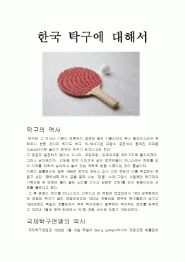 한국탁구에 대해서-1페이지