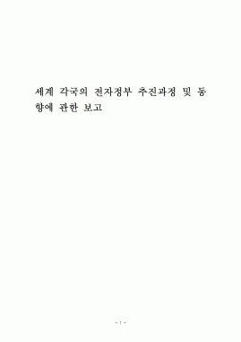 세계 각국의 전자정부 추진과정 및 동향에 관한 보고-1페이지