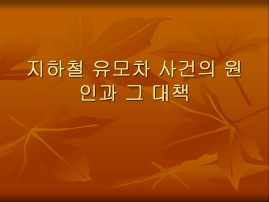 지하철 유모차 사건의 원인과 그 대책-1페이지