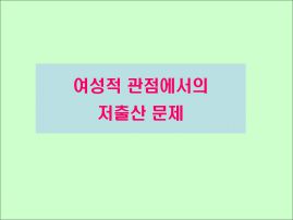 저출산에 대한 원인과 이에 따른 문제 및 정책적 대응방안-여성적 관점-1페이지