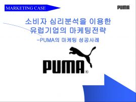 (마케팅) 소비자의 심리를 이용한 PUMA의 마케팅 성공사례 분석 (SWOT, STP, 4P 모두 포함)-1페이지