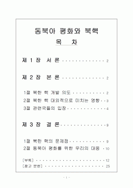 동북아 평화와 북핵-1페이지