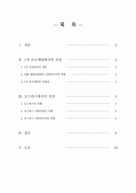 질병예방차원에서 사회복지사의 역할과 호스피스프로그램에서 사회복지사의 역할-1페이지