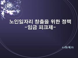 임금 피크제-노인일자리 창출을 위한 정책-1페이지