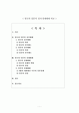 일본과 영국의 경제 및 정치제도의 비교-1페이지