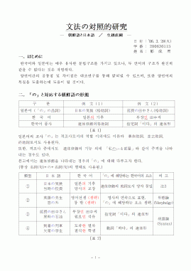 문접의 대조적 연구 (한국어와 일본어)-1페이지