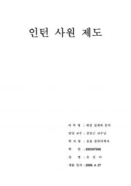 인턴사원제도의 개념 및 사례-1페이지