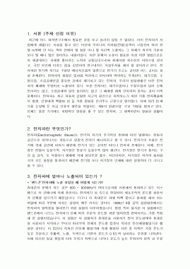 전자파의 개념과 인체에 끼치는 영향(유해성) 연구-1페이지