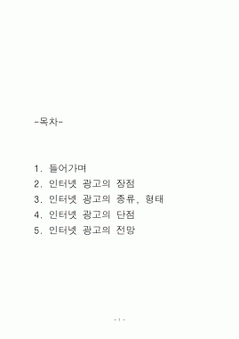 인터넷 속에서의 광고의 종류와 역할-1페이지