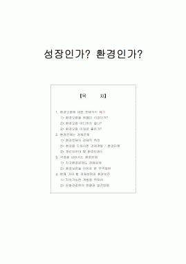 환경인가?성장인가?(지속가능한 발전을 위하여)-1페이지