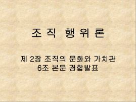 조직행위론-조직문화와 가치관-1페이지