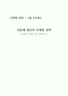 민들레영토 마케팅분석-1페이지