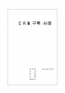 CRM의 정의 및 성공사례를 통한 개선방안-1페이지