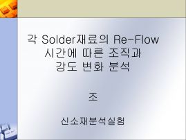 [신소재분석실험]각 Solder재료의 Re-Flow 시간에 따른 조직과 강도 변화 분석-1페이지