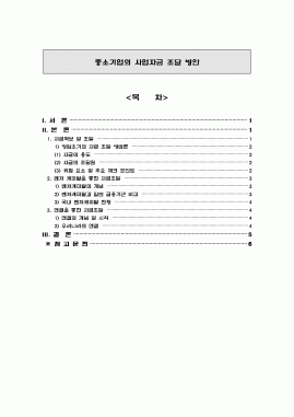 중소기업의 사업자금 조달 방안-1페이지