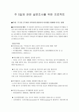 주 5일 근무제가 가족단위 관광자의 여가활동 형태에 미치는 영향 (설문지 포함)-1페이지