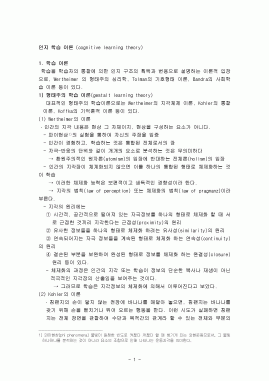 인지학습이론(형태주의학습이론, 기호형태이론, 사회학습이론)-1페이지