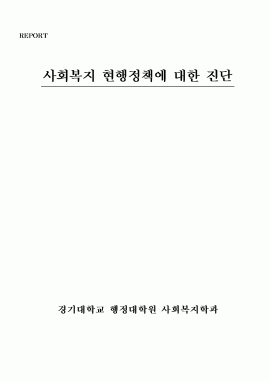 사회복지현행정책에 대한 진단-1페이지