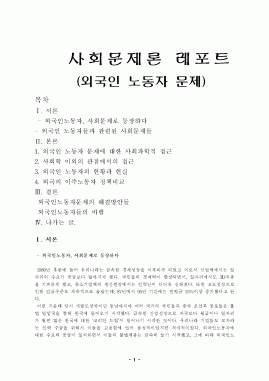 외국인 노동자의 문제와 해결방안-1페이지