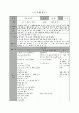 [어린이집 수업계획안] 어린이집 활동계획안 (주제 :바다 속 동물의 생김새 )-1페이지