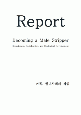 다양한 직업분석-남성스트리퍼에 대한 이해-1페이지