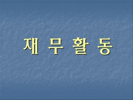 재무활동 발표용 자료-1페이지