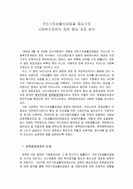 국민기초생활보장법정책 형성 과정 분석-1페이지