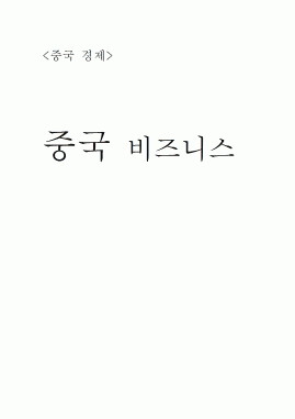 중국경제의 분석-1페이지