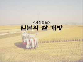 일본의 쌀시장 개방과 대응에 관한 분석-1페이지