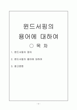 윈드서핑 용어에 대하여 - 윈드서핑의 정의, 용어 설명-1페이지