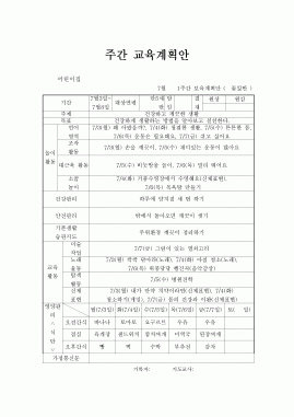 보육교사 주간, 일일 교육계획안-1페이지