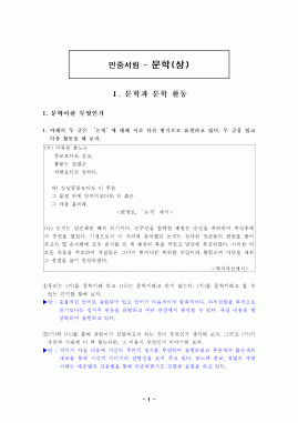 [국어 임용고시]민중서림 문학 (상) - 교과서와 지도서 정리본-1페이지