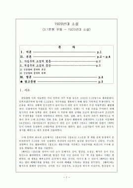 [사범/법학] 1920년대 소설 -1페이지