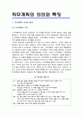 직무계획의 의의와 특징-1페이지