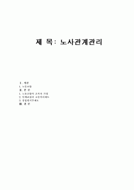 노사관계관리에 관하여-1페이지