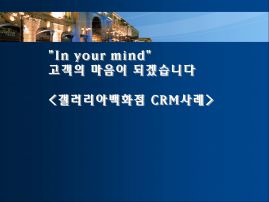 갤러리아 백화점 CRM 사례-1페이지