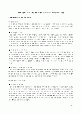 [체육교육] 뉴스포츠 교육프로그램 기획안-1페이지