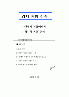 제3세계 시장에서의 정치적 위험관리-1페이지