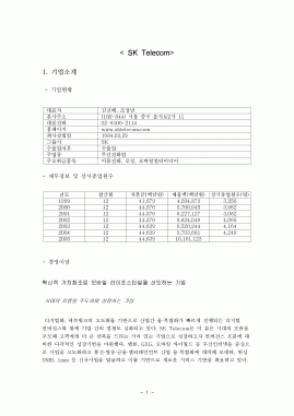 [마케팅]SK 텔레콤 기업분석 및 발전방향-1페이지