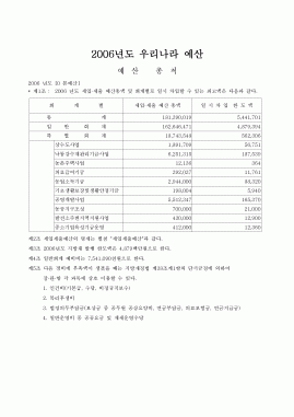 2006년도 우리나라 예산과 예산 분석-1페이지