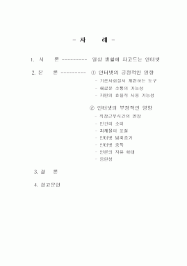 인터넷의 유용성과 문제점-1페이지