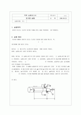 전류가 흐르는 도선의 자기장측정 실험-1페이지