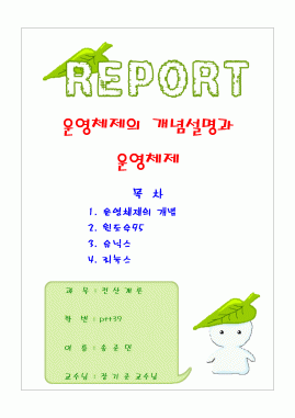 운영체제의 개념설명과 운영체제-1페이지